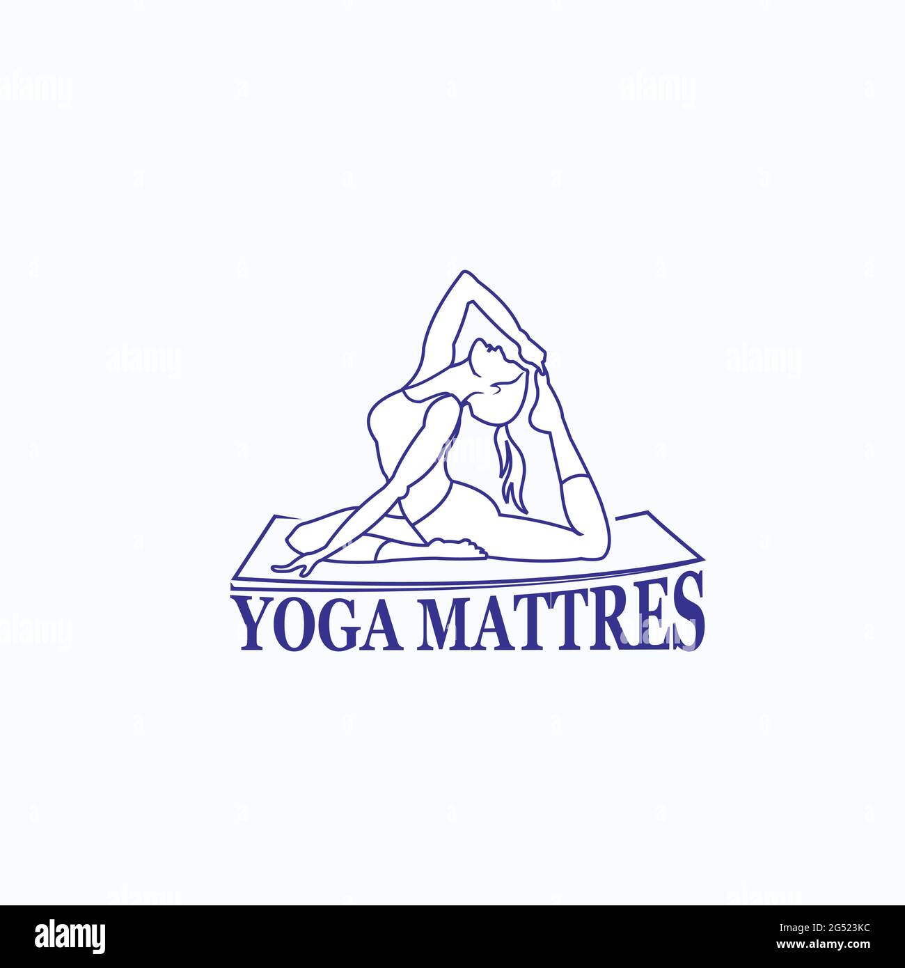 yoga mattress with woman yoga exclusive logo design inspiration Stock ...