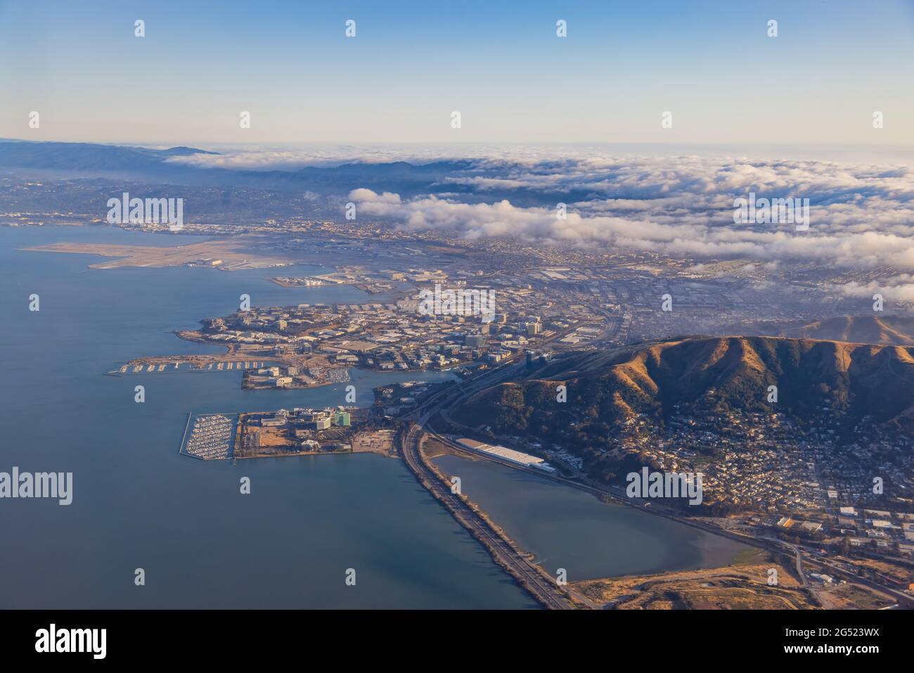 Aerial view of the San Bruno Mountain State and County Park at ...