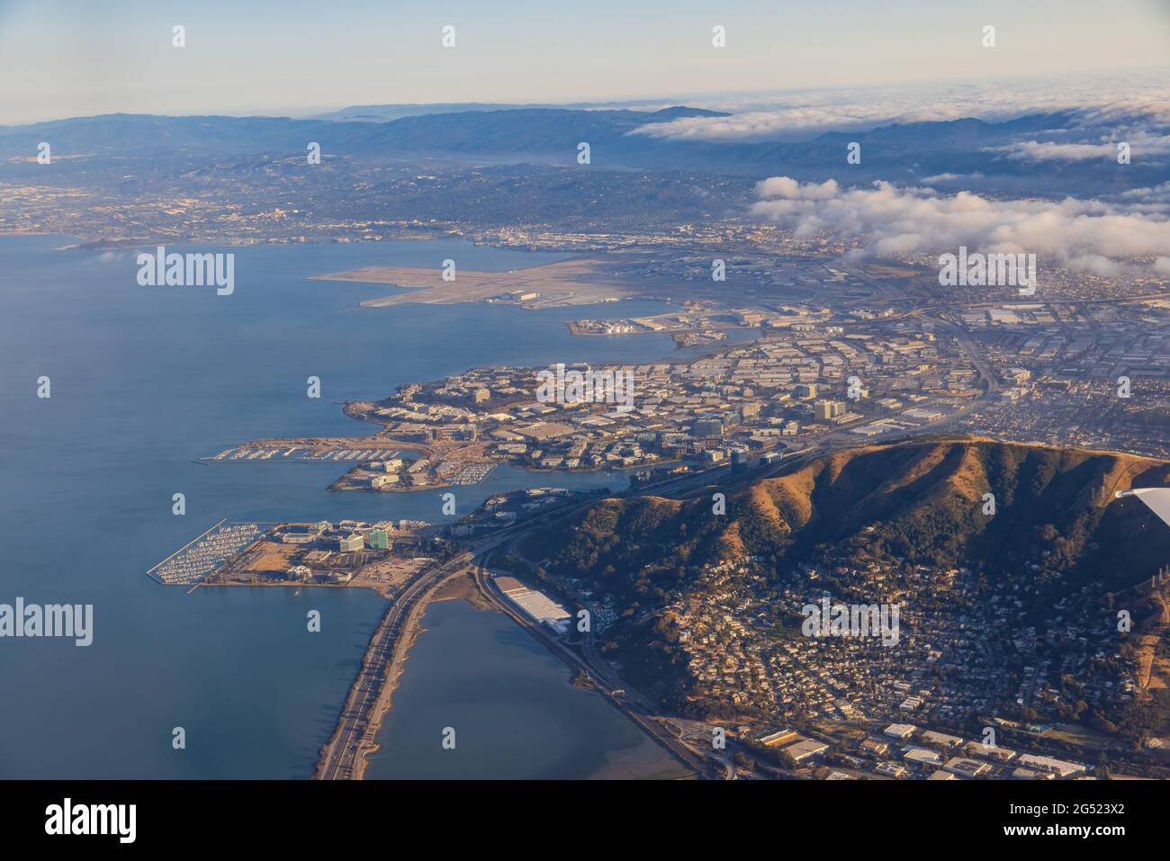 Aerial view of the San Bruno Mountain State and County Park at ...