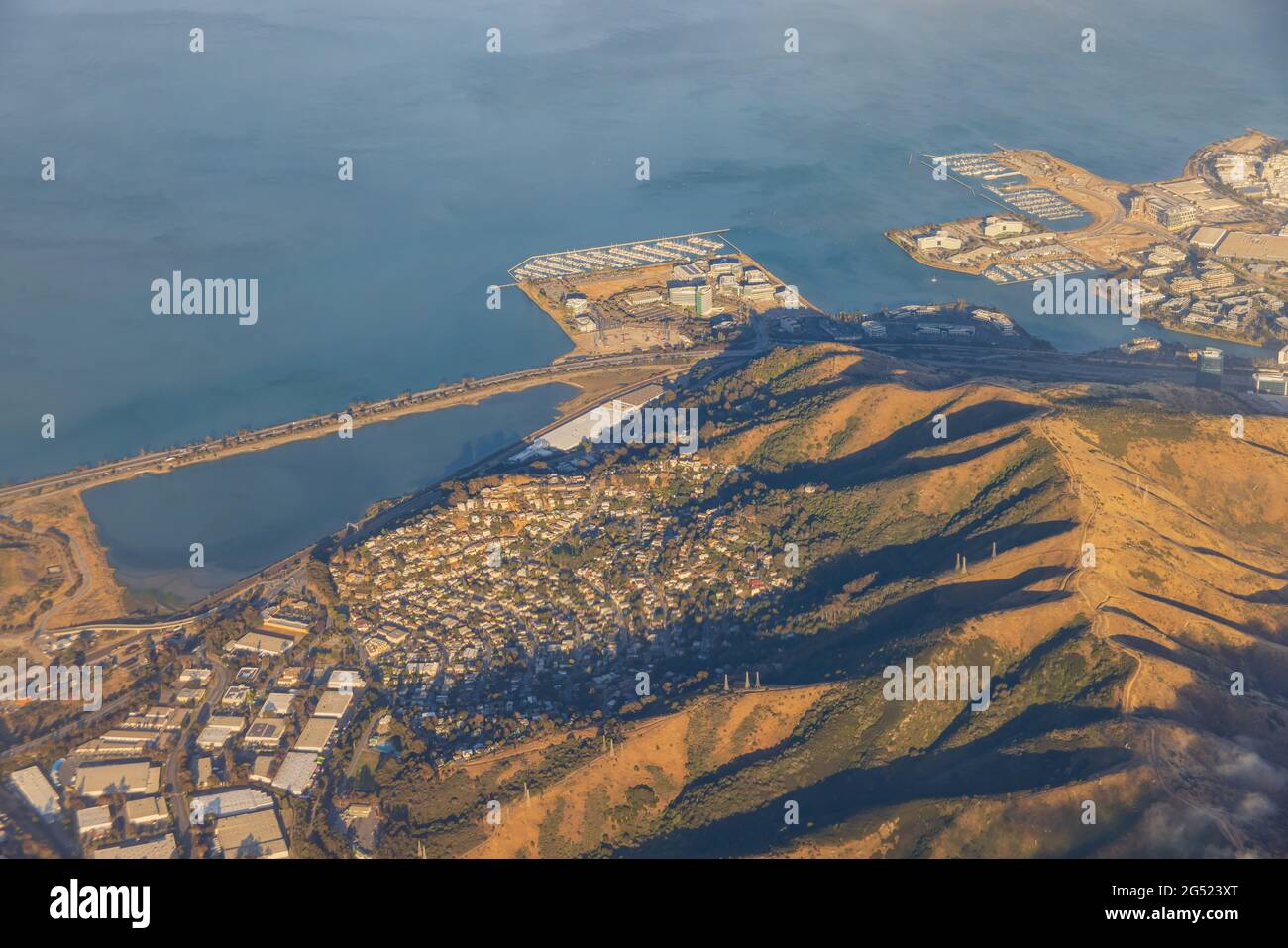 Aerial view of the San Bruno Mountain State and County Park at ...