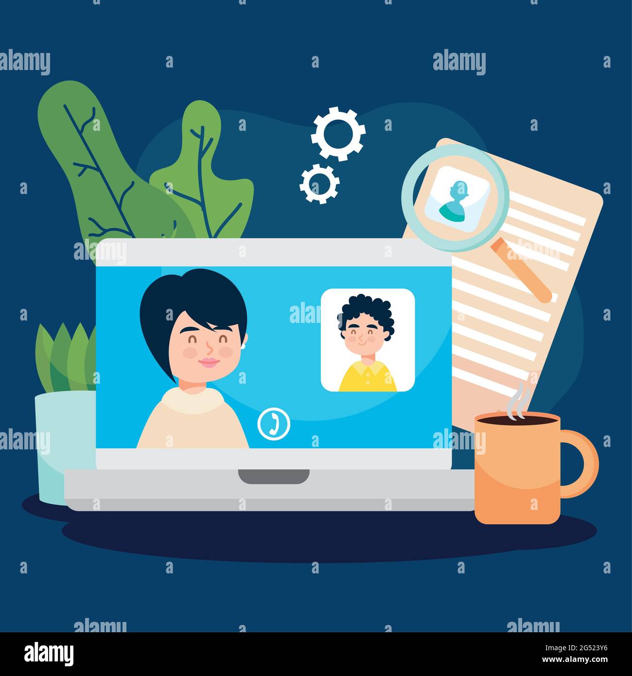 Coffee job interview Stock Vector Images - Alamy