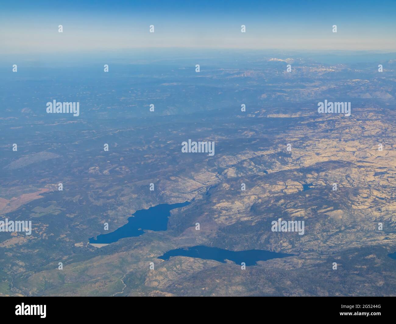 Aerial view of the Cherry Lake, Lake Eleanor at California Stock Photo ...