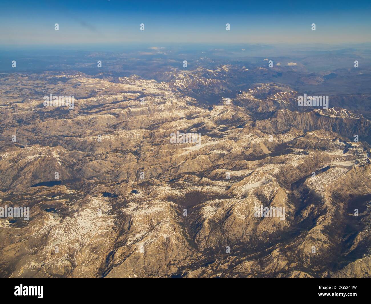 Aerial view of the beautiful Mammoth area with snowy mountain at ...