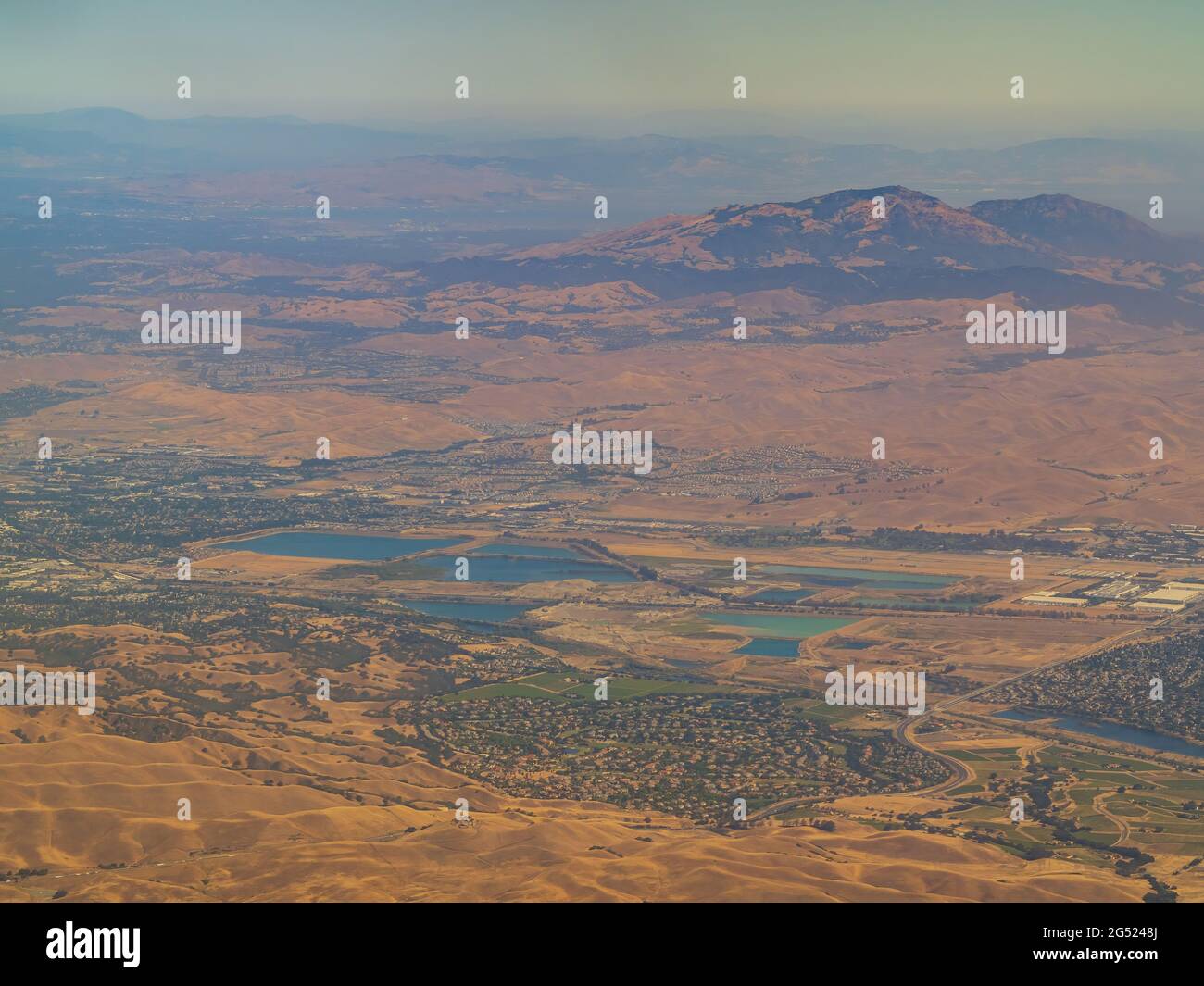 Aerial view of the Shadow Cliffs Regional Recreation Area at California ...
