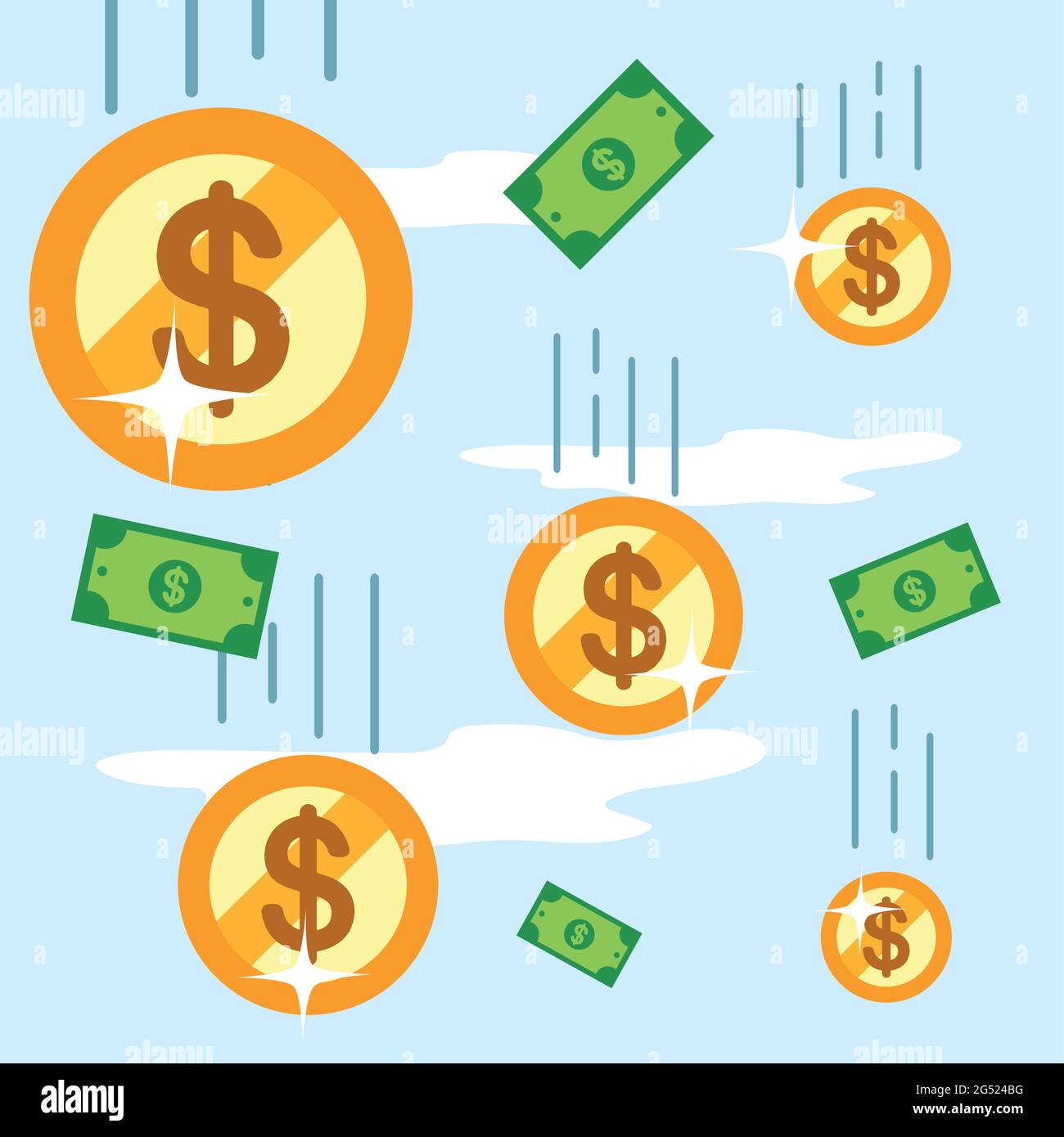 Coins and bills of money design Stock Vector Image & Art - Alamy