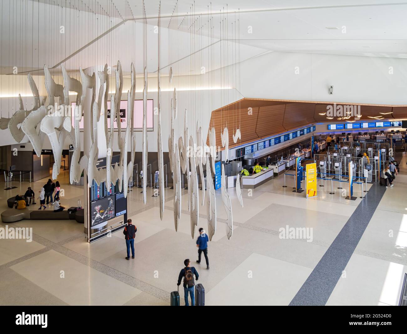 San Francisco, MAY 19, 2021 - Check in counter of the airport Stock ...