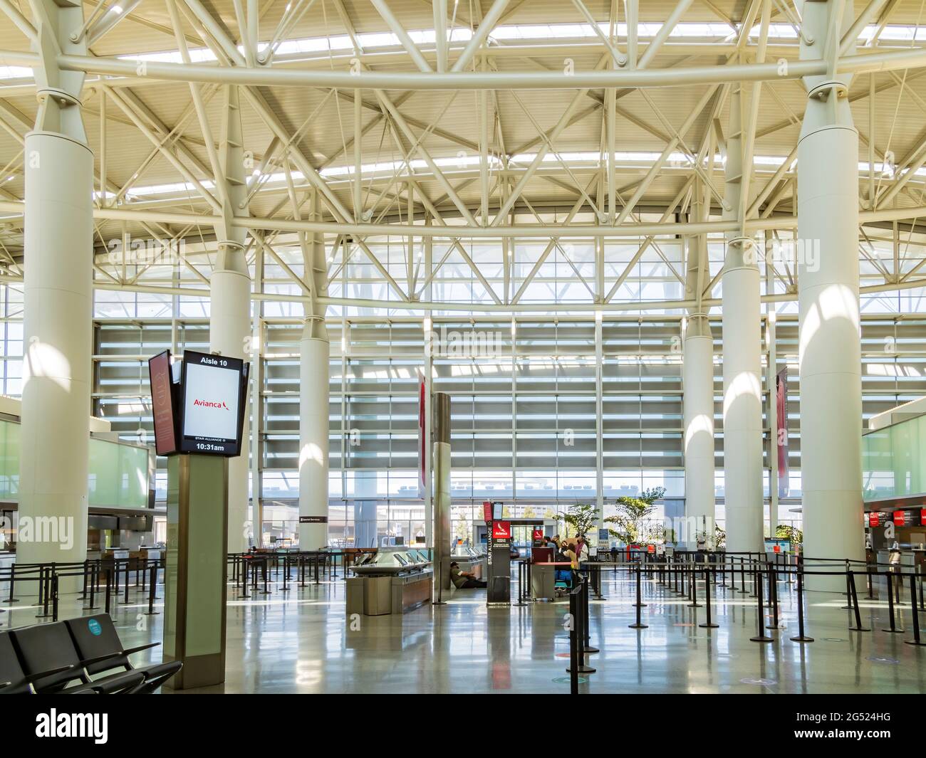 San Francisco, MAY 19, 2021 - Check in counter of the airport Stock ...