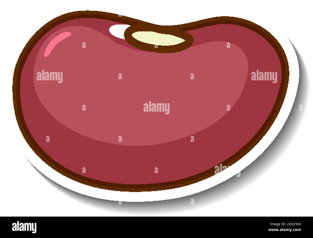 A sticker template with a kidney bean isolated illustration Stock ...