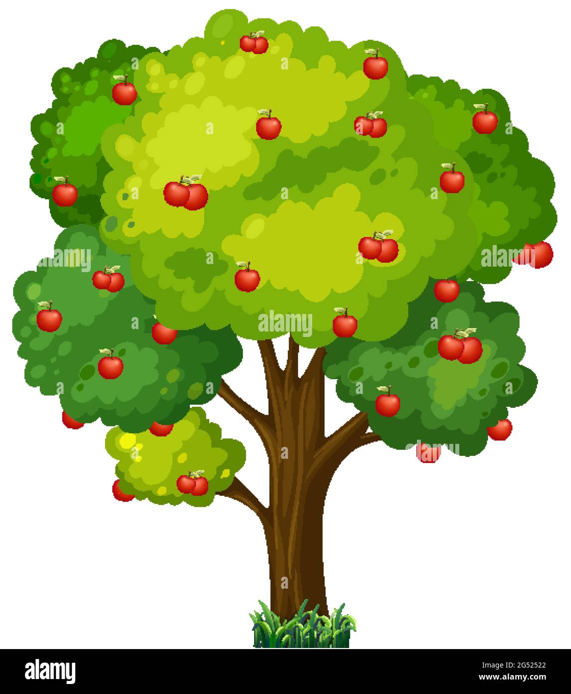 Apple tree isolated on white background illustration Stock Vector Image ...