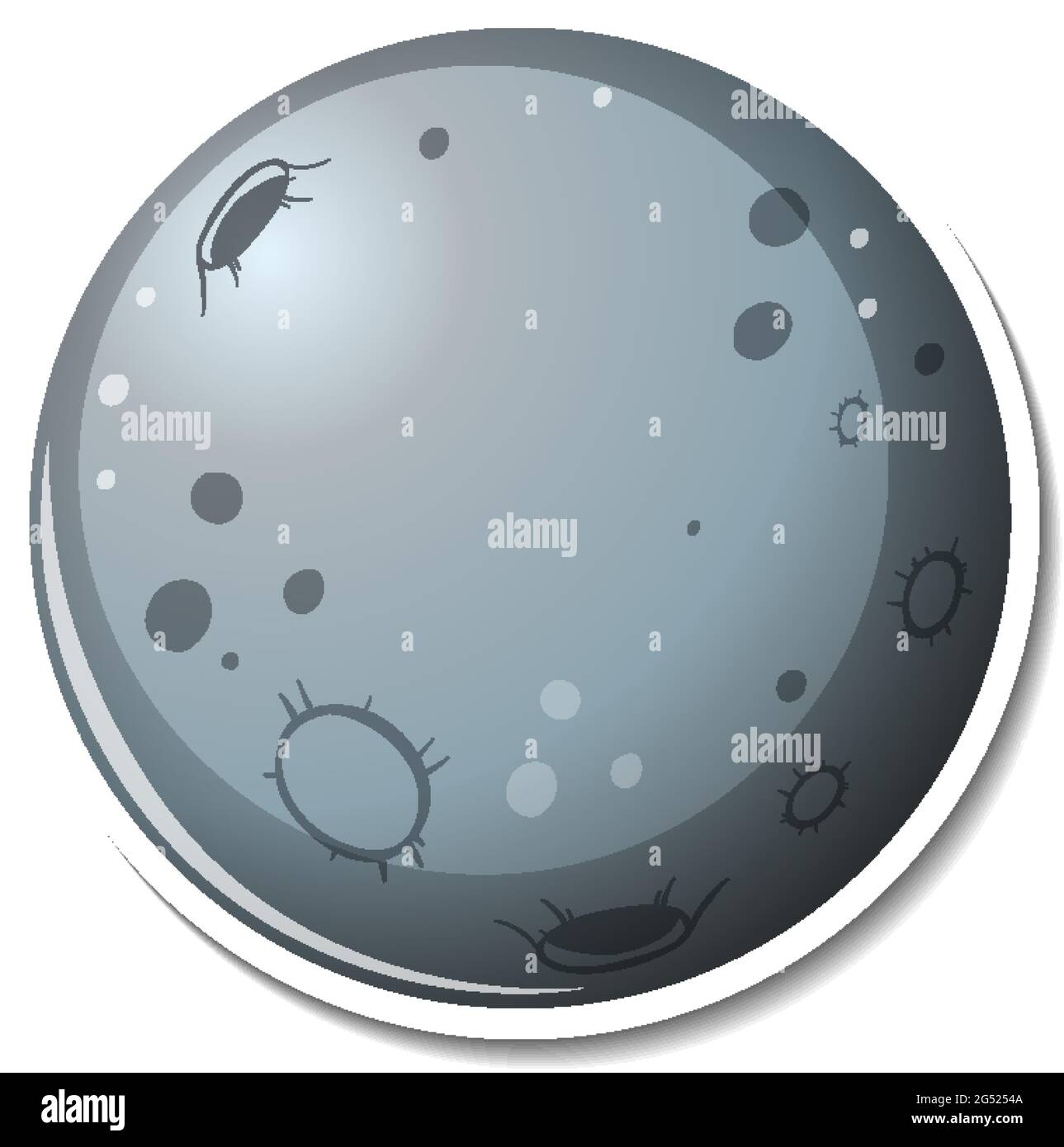 Sticker template with the moon isolated illustration Stock Vector Image ...