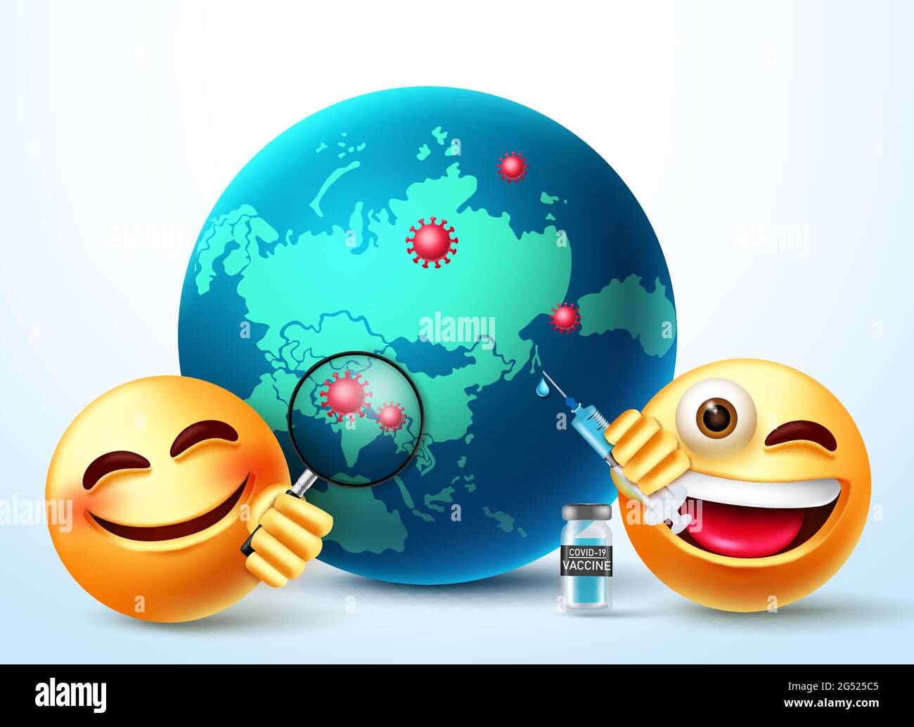 Emoji smiley covid vaccine vector design. Emoticons 3d character ...