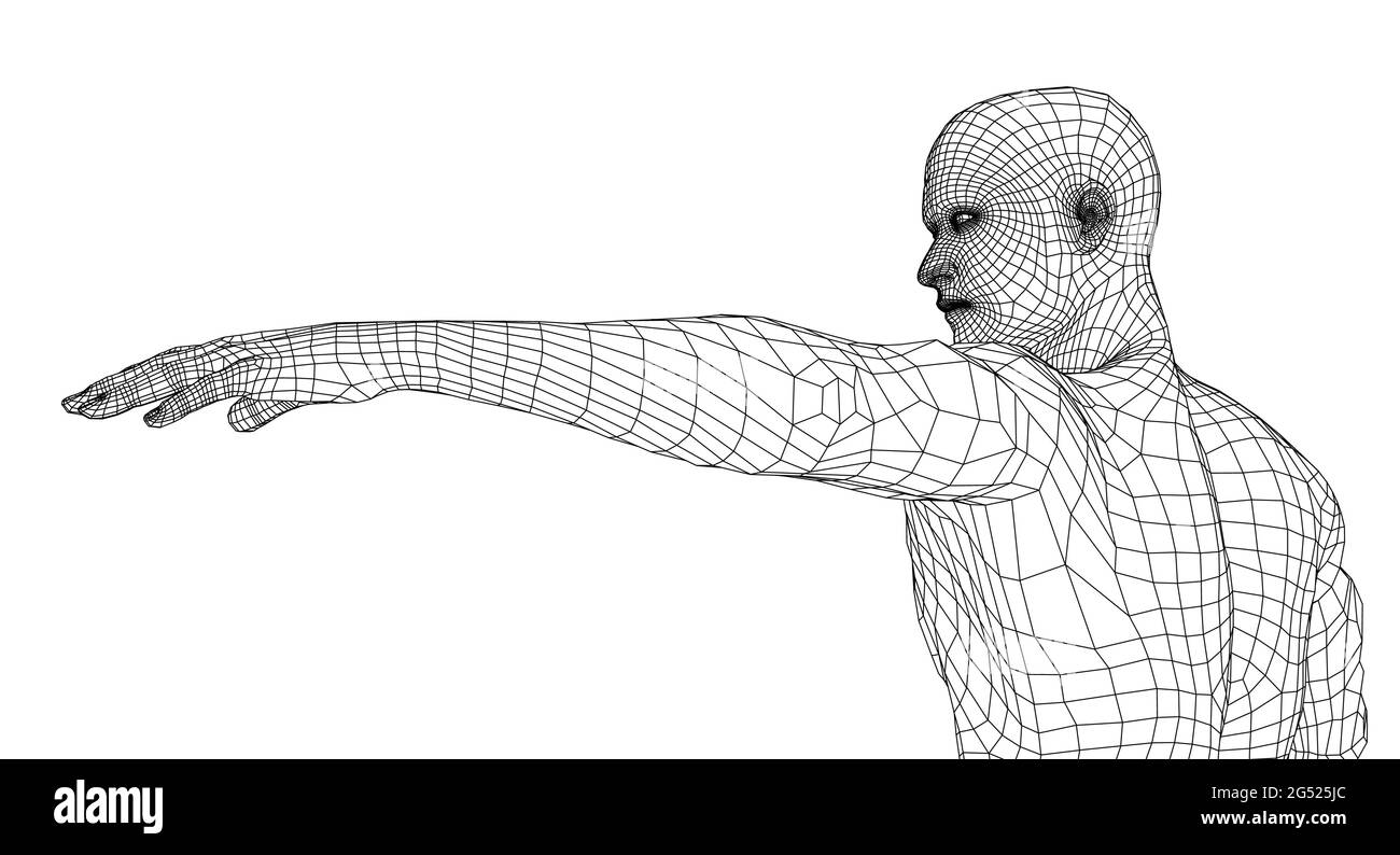 Man holds his hand in front of him. Vector Stock Vector Image & Art - Alamy