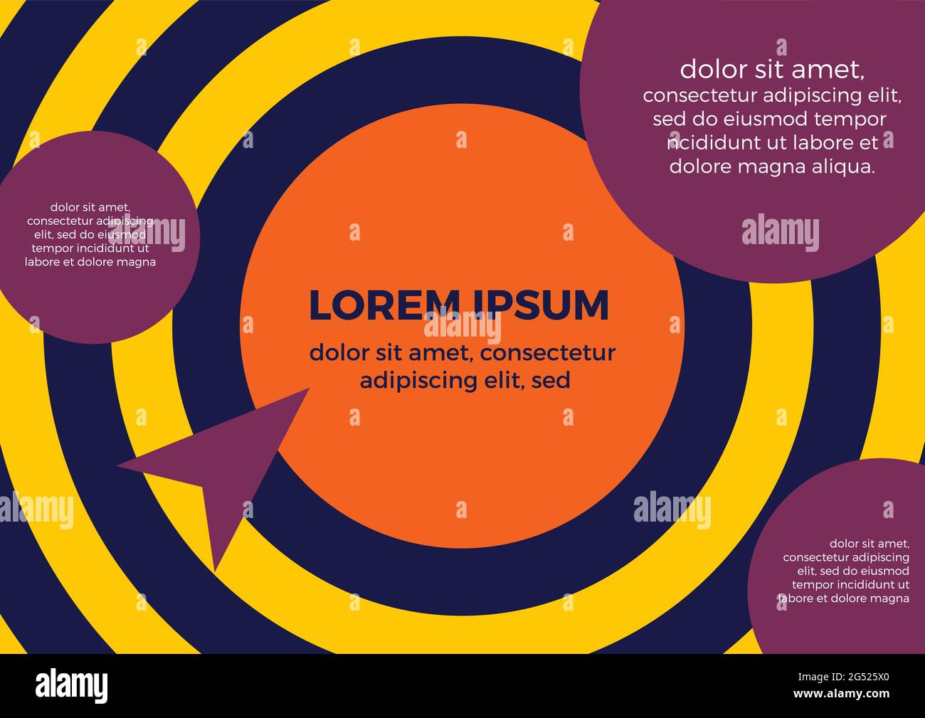 Abstract geometric background with copy space. Vector concentric ...