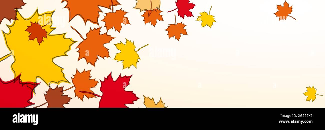 Autumn banner, the leaves fall from the tree. Foliage, vector ...