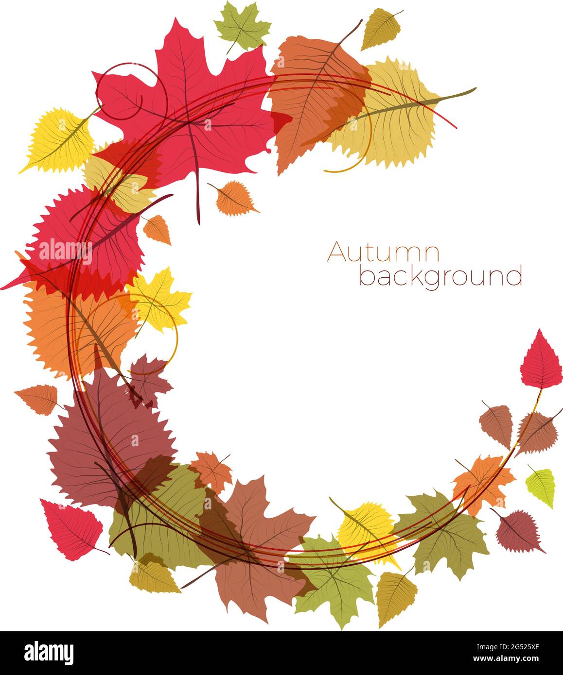 Autumn, the leaves fall from the tree. Foliage, vector background Stock ...