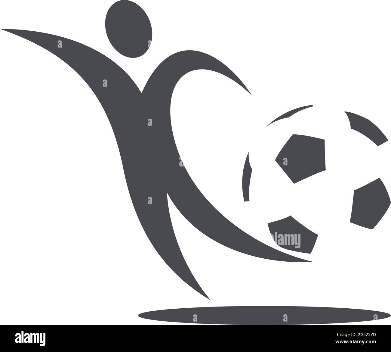 Abstract football player in action, vector stylized logo Stock Vector ...