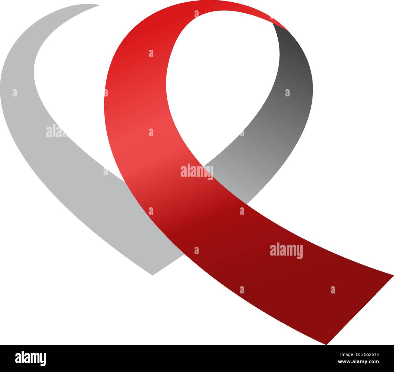 Vector logo heart made with red ribbon Stock Vector Image & Art - Alamy
