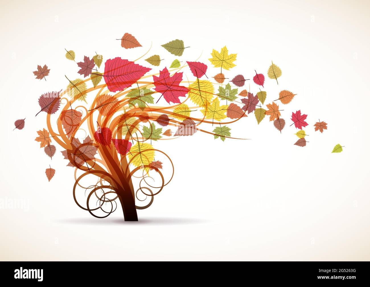 Autumn, the leaves fall from the tree. Foliage, vector background Stock ...