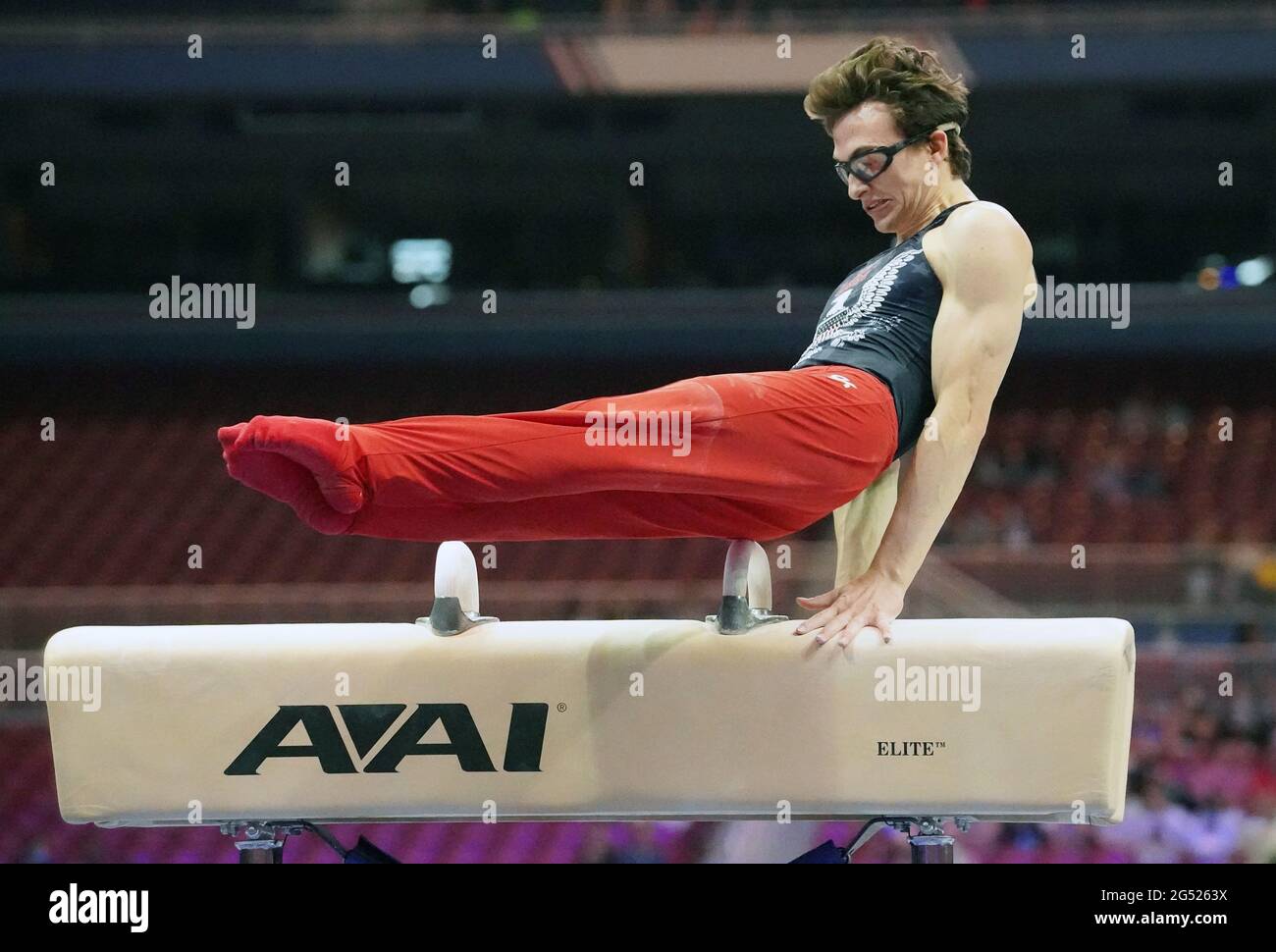 Stephen Nedoros from Penn State University does his routine on the ...