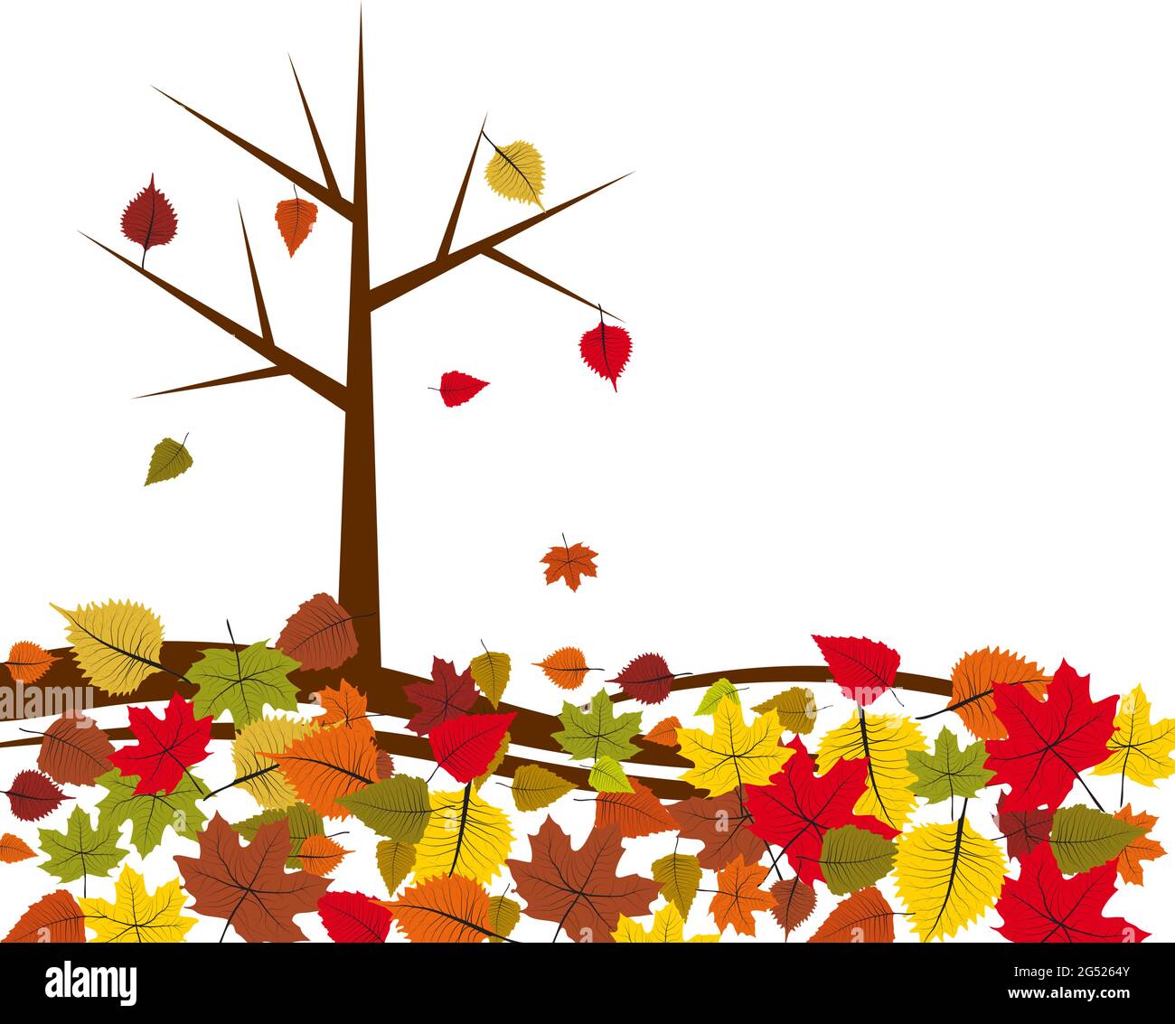 Autumn, the leaves fall from the tree. Foliage, vector background Stock ...