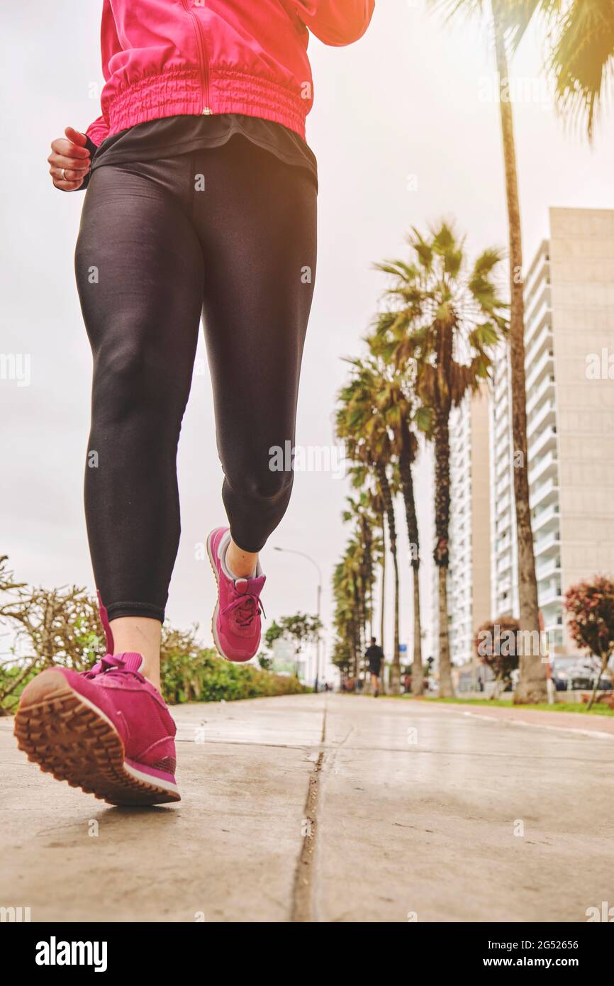 Runner, running shoes closeup Stock Photo - Alamy
