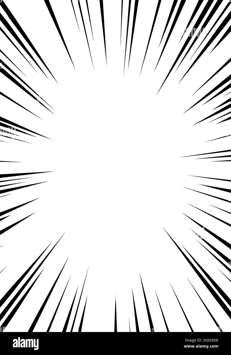 Comic lines frame representing speed or explosion. Cartoon blast ...