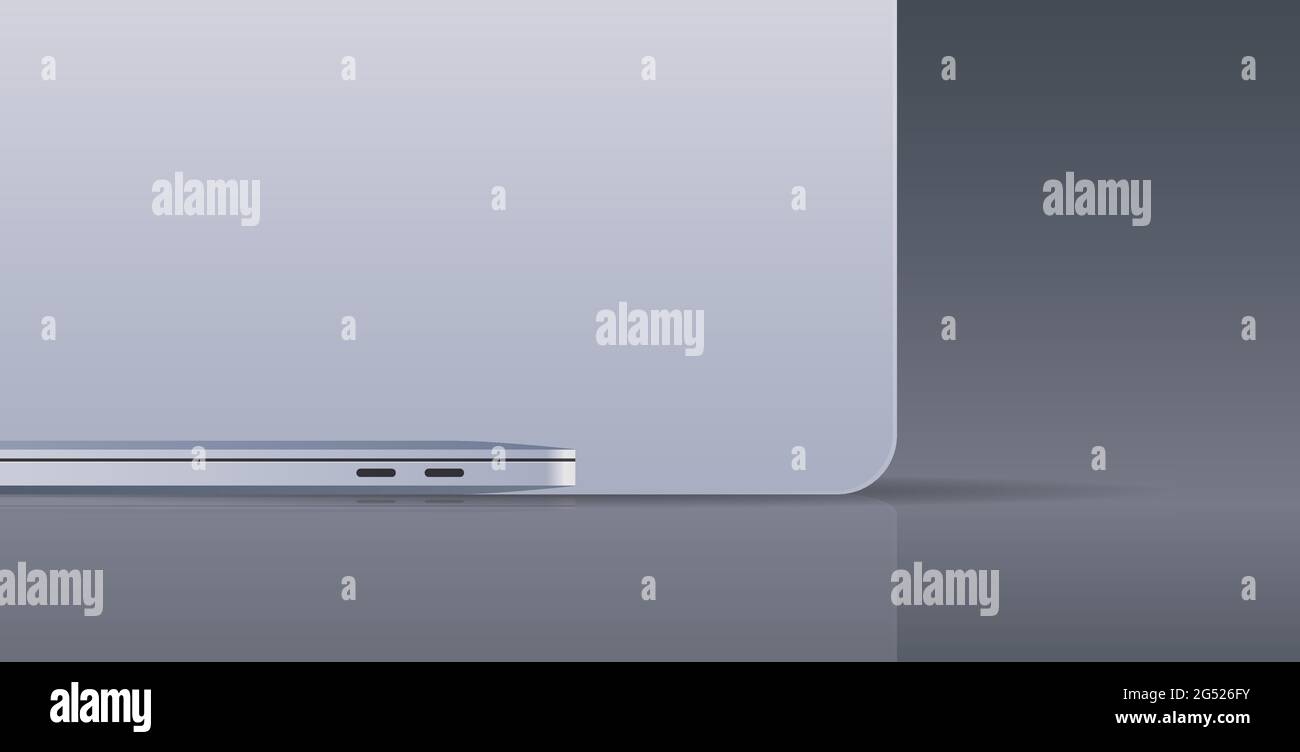 modern laptop in closed and top view realistic mockup gadgets and ...