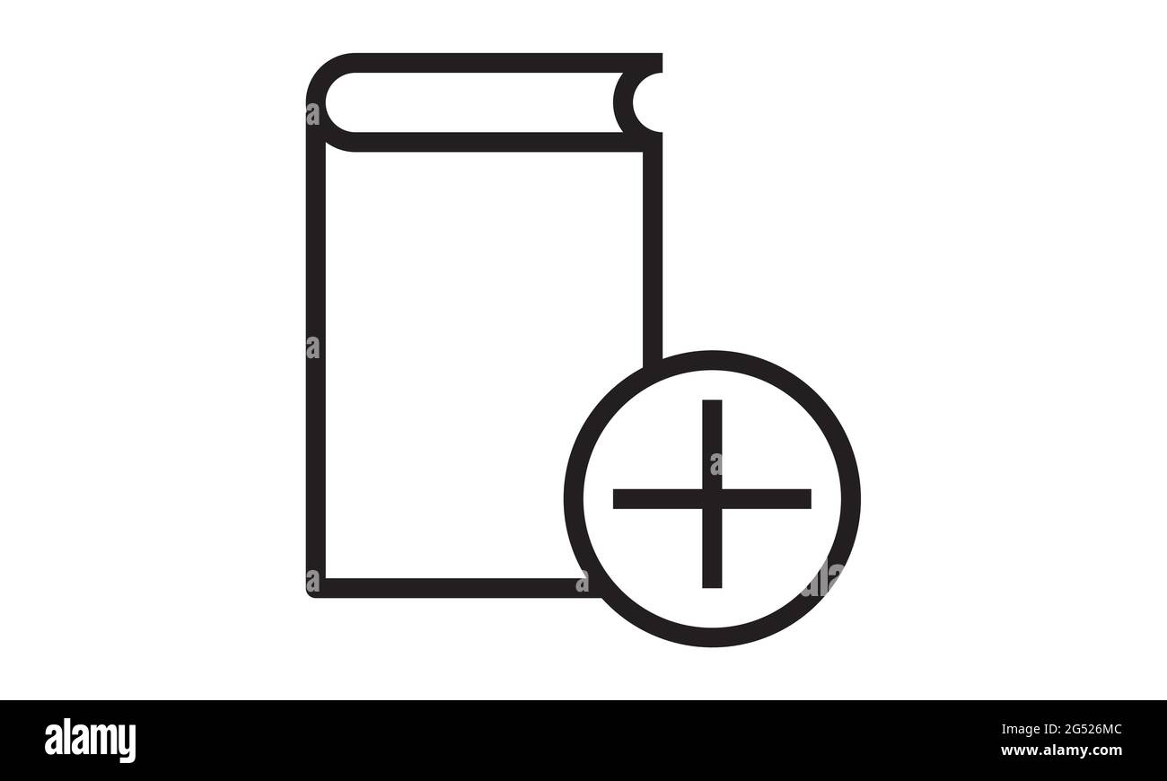 Book add line icon. Elements for mobile concept and web apps. Thin line ...
