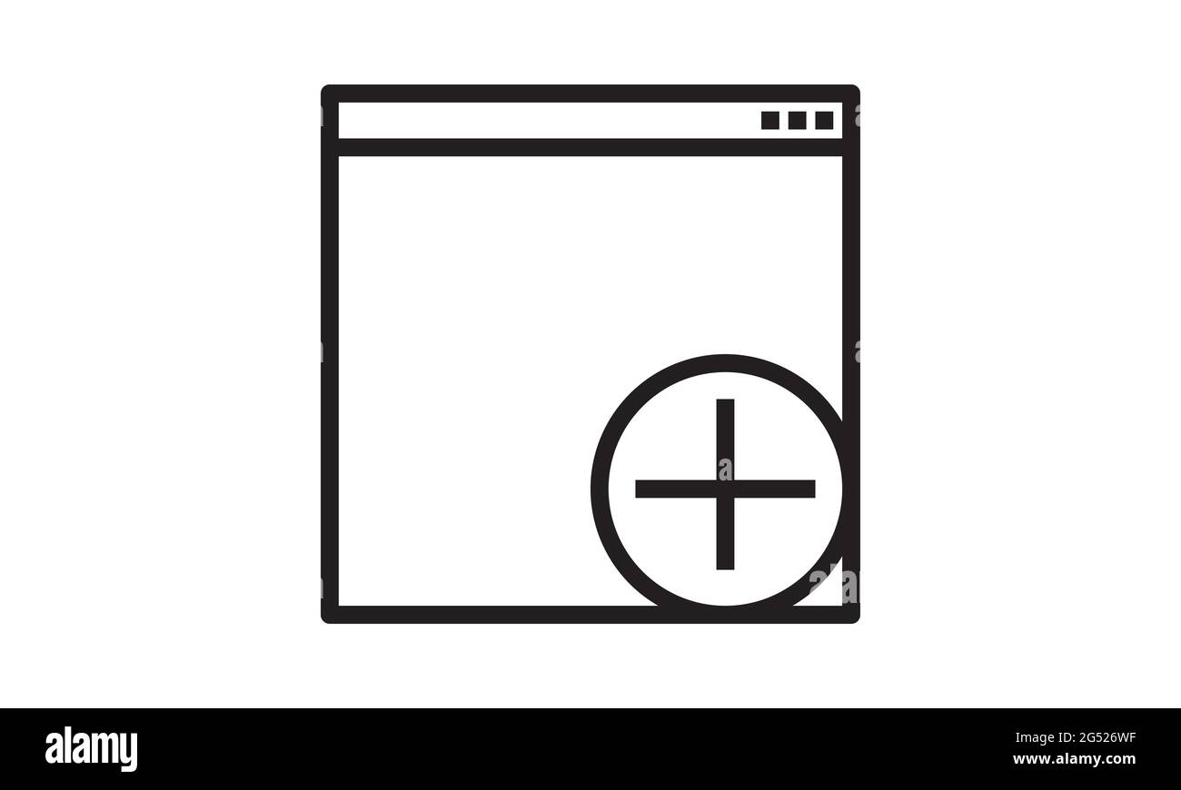 New tab line icon flat style vector illustration Stock Vector Image ...