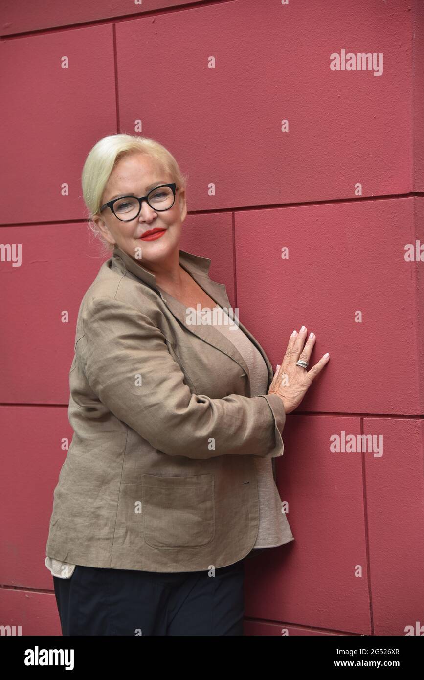 Cologne, Germany. 24th June, 2021. The actress Angelika Milster poses ...
