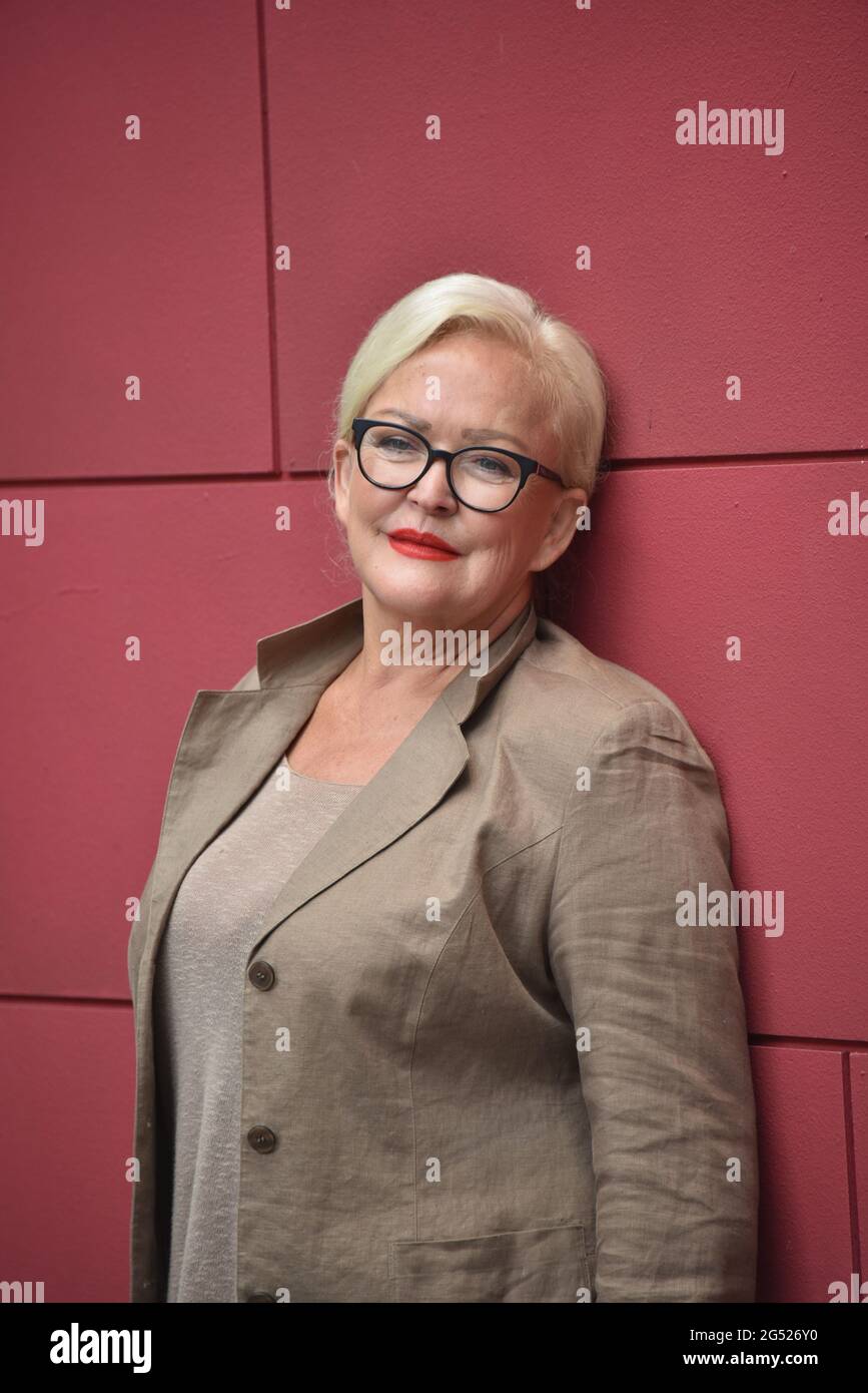 Cologne, Germany. 24th June, 2021. The actress Angelika Milster poses ...