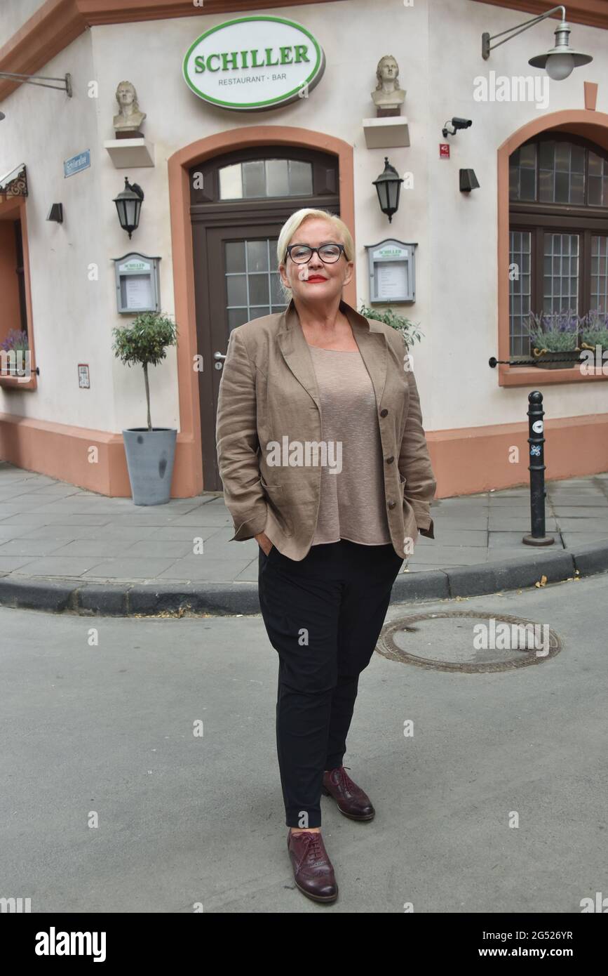 Cologne, Germany. 24th June, 2021. The actress Angelika Milster poses ...