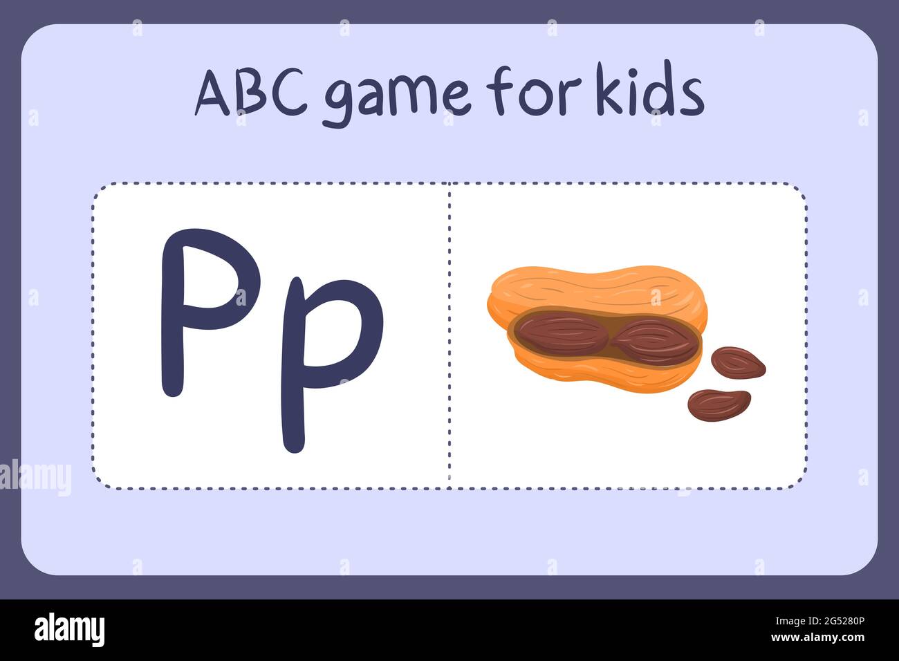 Kid alphabet mini games in cartoon style with letter P - peanut ...
