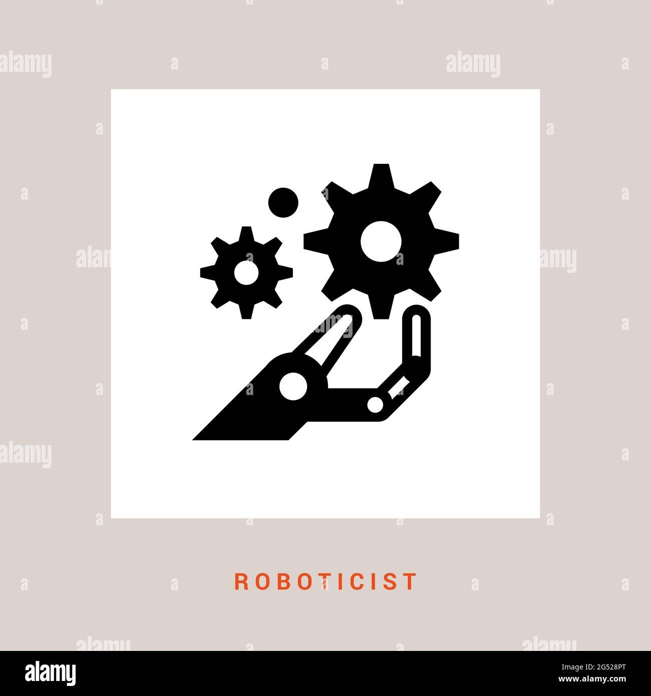 Robot assistant, mechanic, inventor, technician. A linear robot icon ...