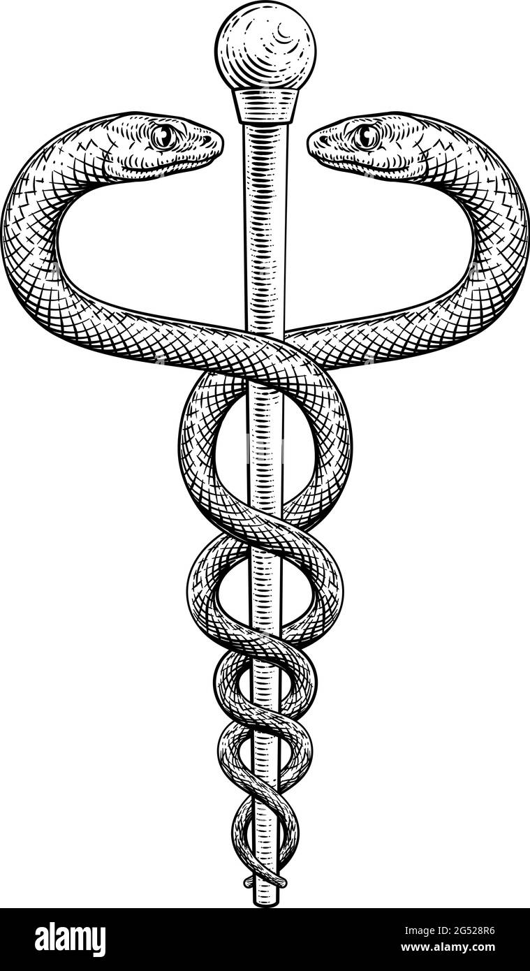 Caduceus Vintage Doctor Medical Snakes Symbol Stock Vector Image & Art ...