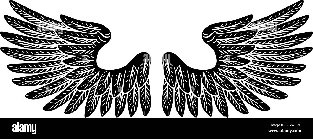 Vintage angel wing engraving hi-res stock photography and images - Alamy