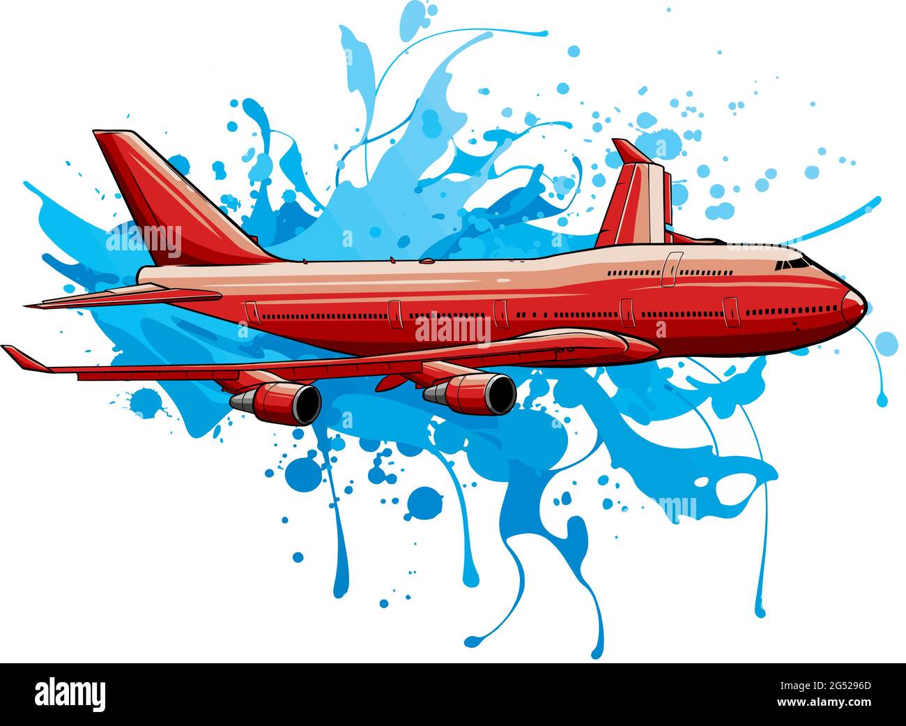vector illustration art of colored Airplane flying Stock Vector Image ...