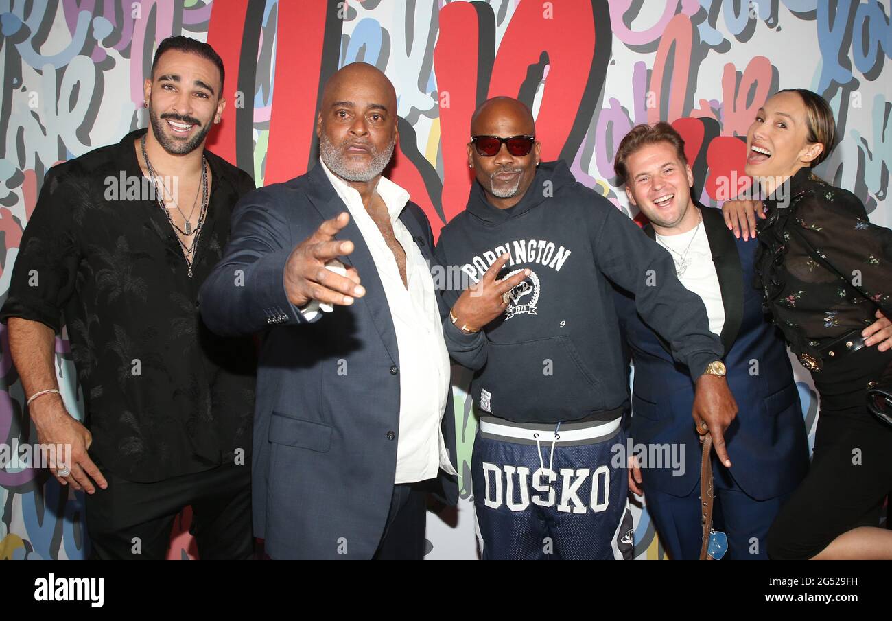 Beverly Hills, CA -June 24 - Adil Rami, Artist Richard Hutchins, Damon ...
