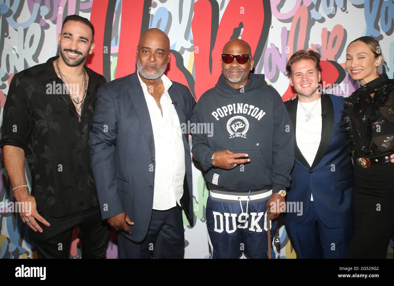 Beverly Hills, CA -June 24 - Adil Rami, Artist Richard Hutchins, Damon ...