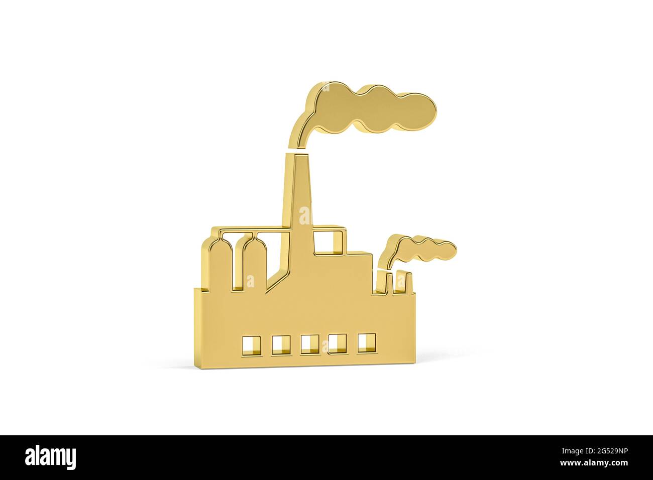 Golden 3d industrial icon isolated on white background - 3D render ...
