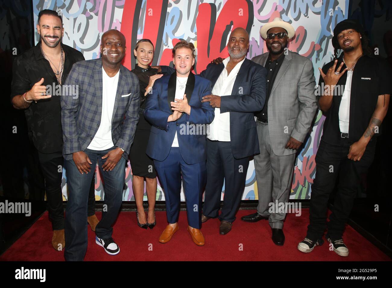 Beverly Hills, CA -June 24 - Adil Rami, Charlie Rocket, Gallery Owner ...
