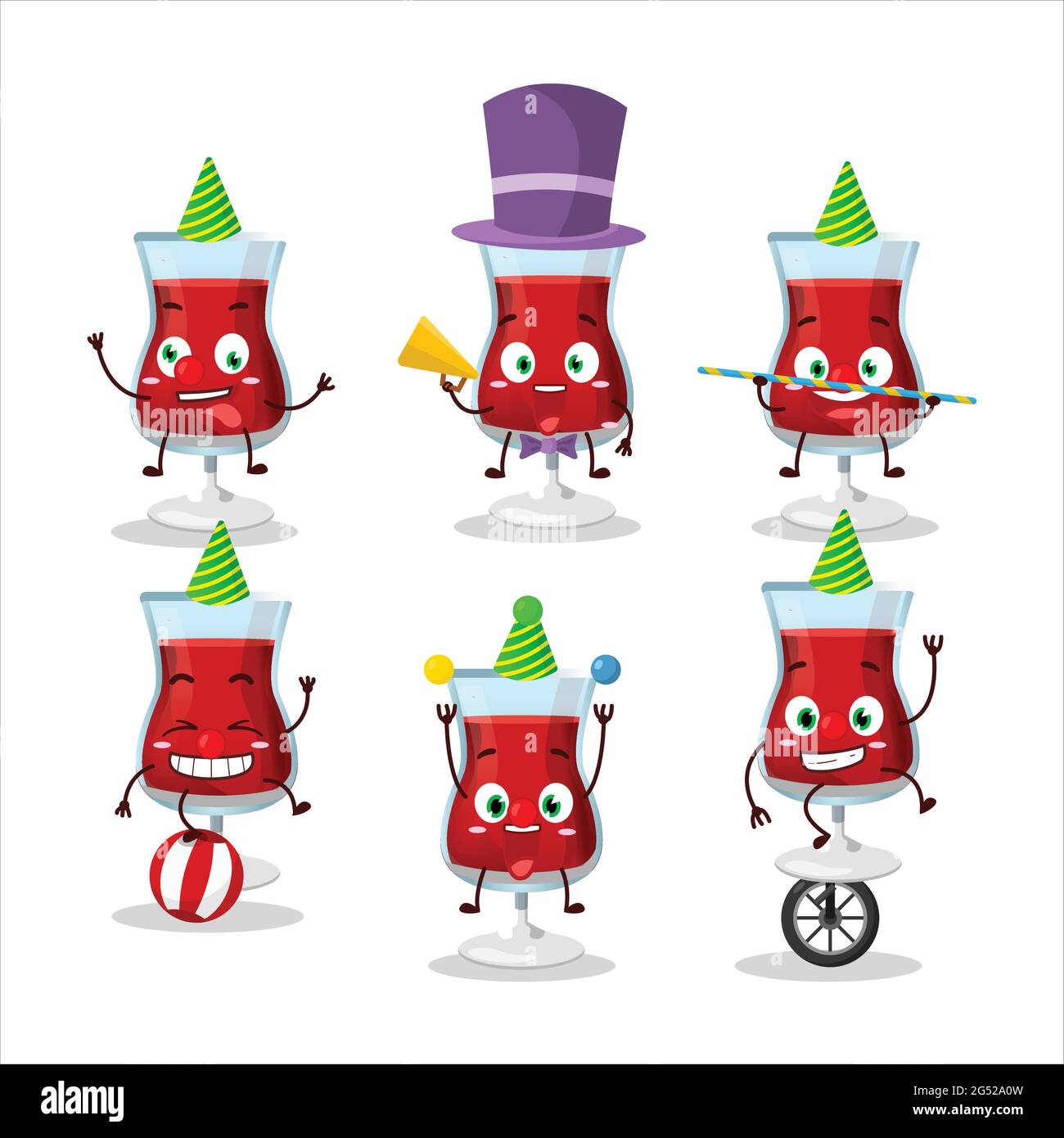 Cartoon character of red wine with various circus shows. Vector ...