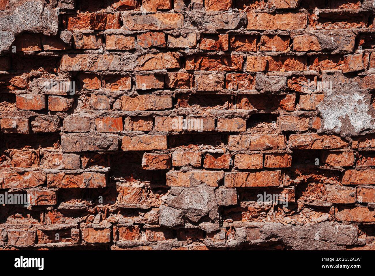Broken Wall Background. Old brick wall texture Stock Photo - Alamy