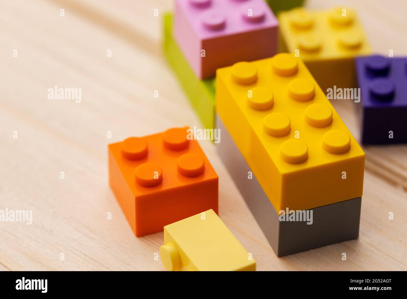 Details of children's plastic building kit close up Stock Photo - Alamy