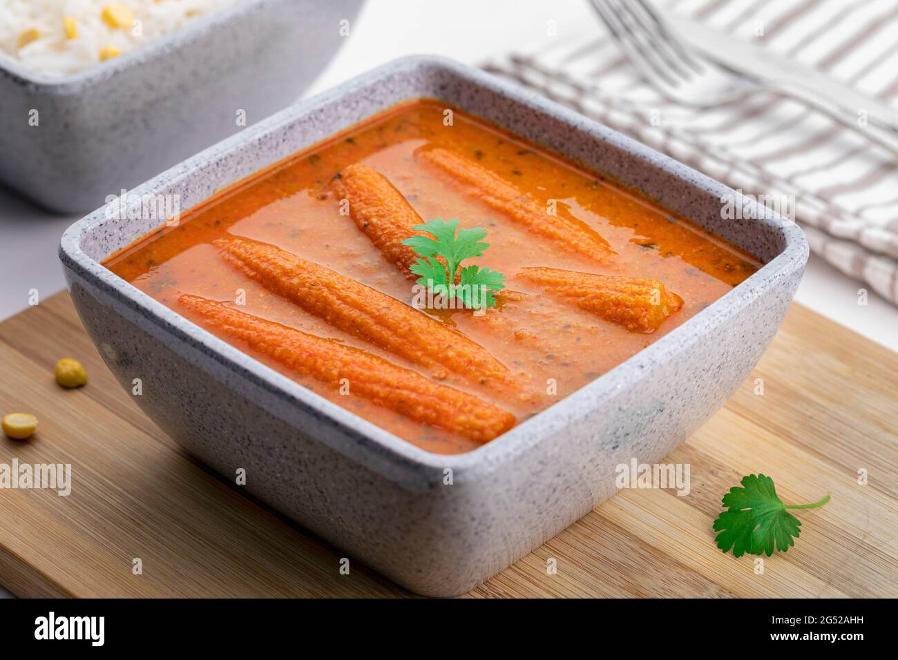 Baby Corn Masala Stock Photo - Alamy