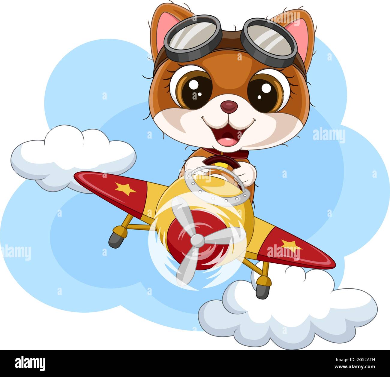 Cartoon baby cat operating a plane Stock Vector Image & Art - Alamy