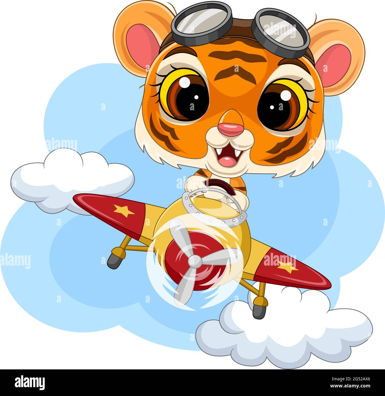 Cartoon illustration tiger cub sitting hi-res stock photography and ...