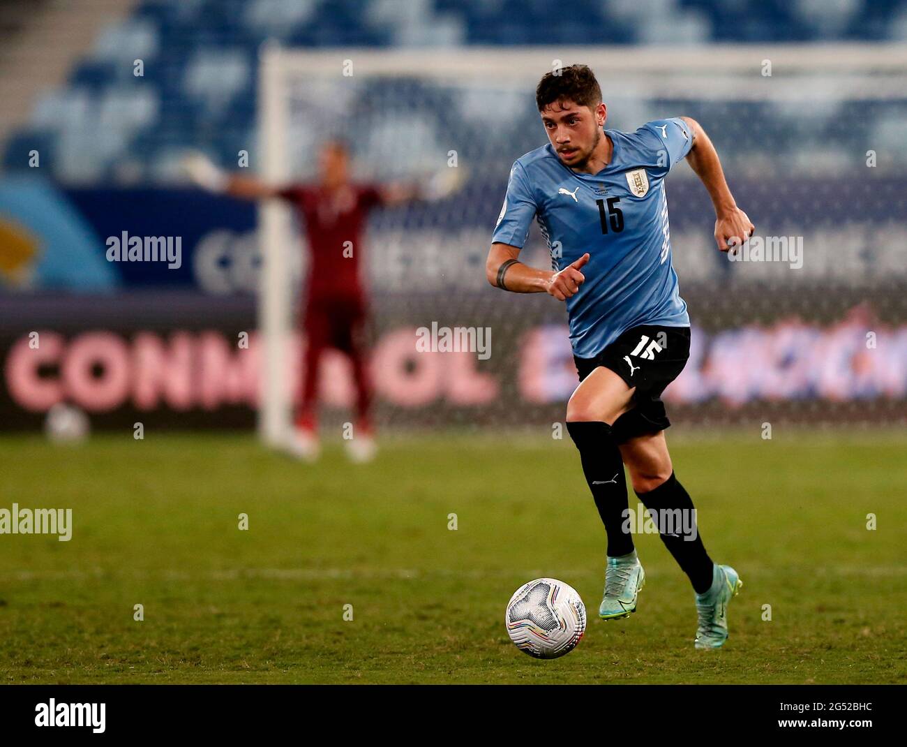 CUIABA, BRAZIL - JUNE 24: Federico Valverde of Uruguay in action ...