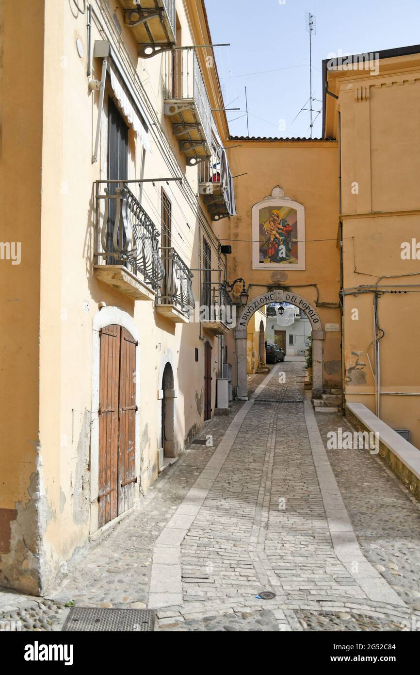 Candela, Italy, June 23, 2021. A small street between the old houses of ...