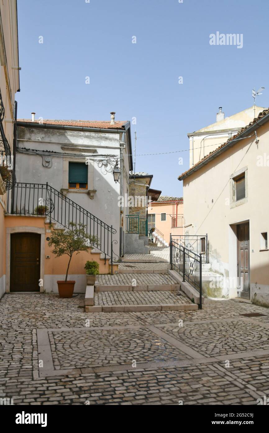 Candela, Italy, June 23, 2021. A small street between the old houses of ...